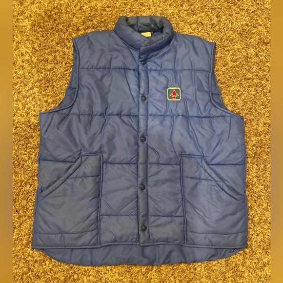 Jackets & Coats | Weathercaster Mens Vintage Blue Puffer Vest 198s Snap ...